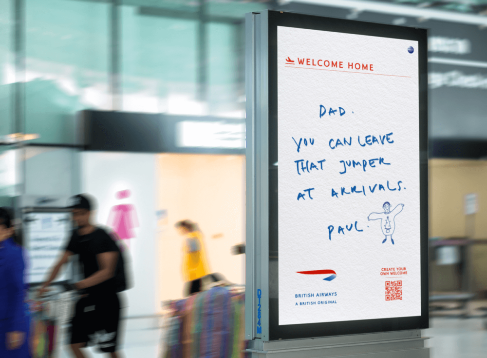 BA offers Christmas welcome messages on airport billboards ...